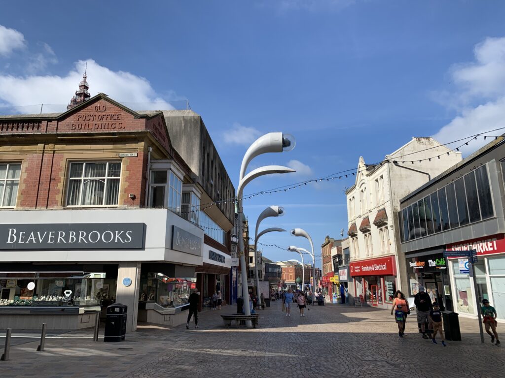 Church Street in Blackpool Town Centre • with Live Blackpool